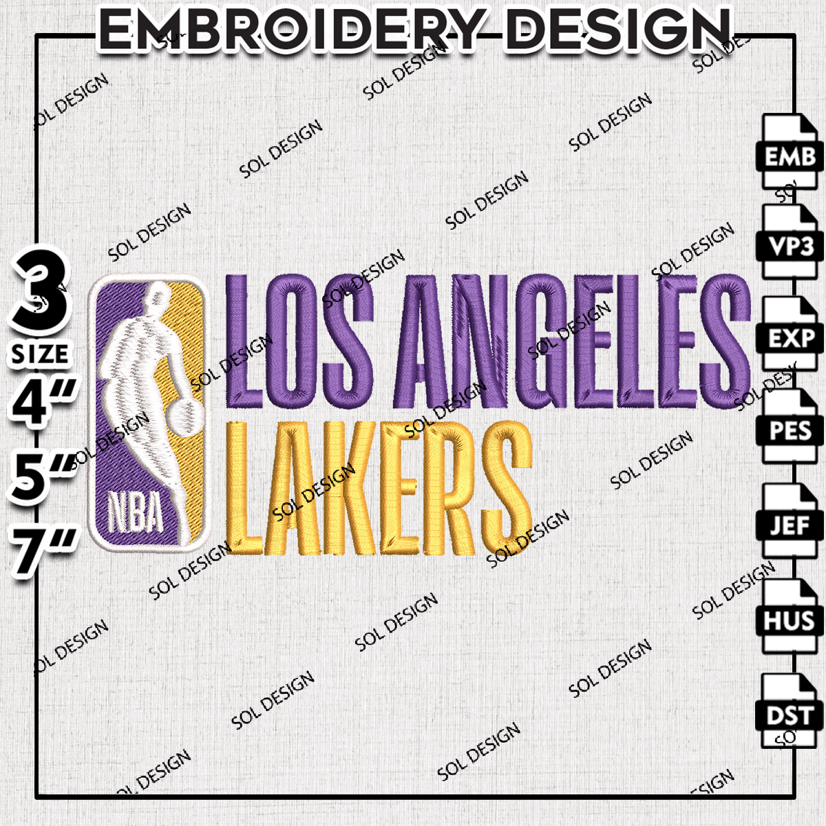 Los Angeles Lakers Embroidery Designs, NBA Logo Embroidery F - Inspire ...
