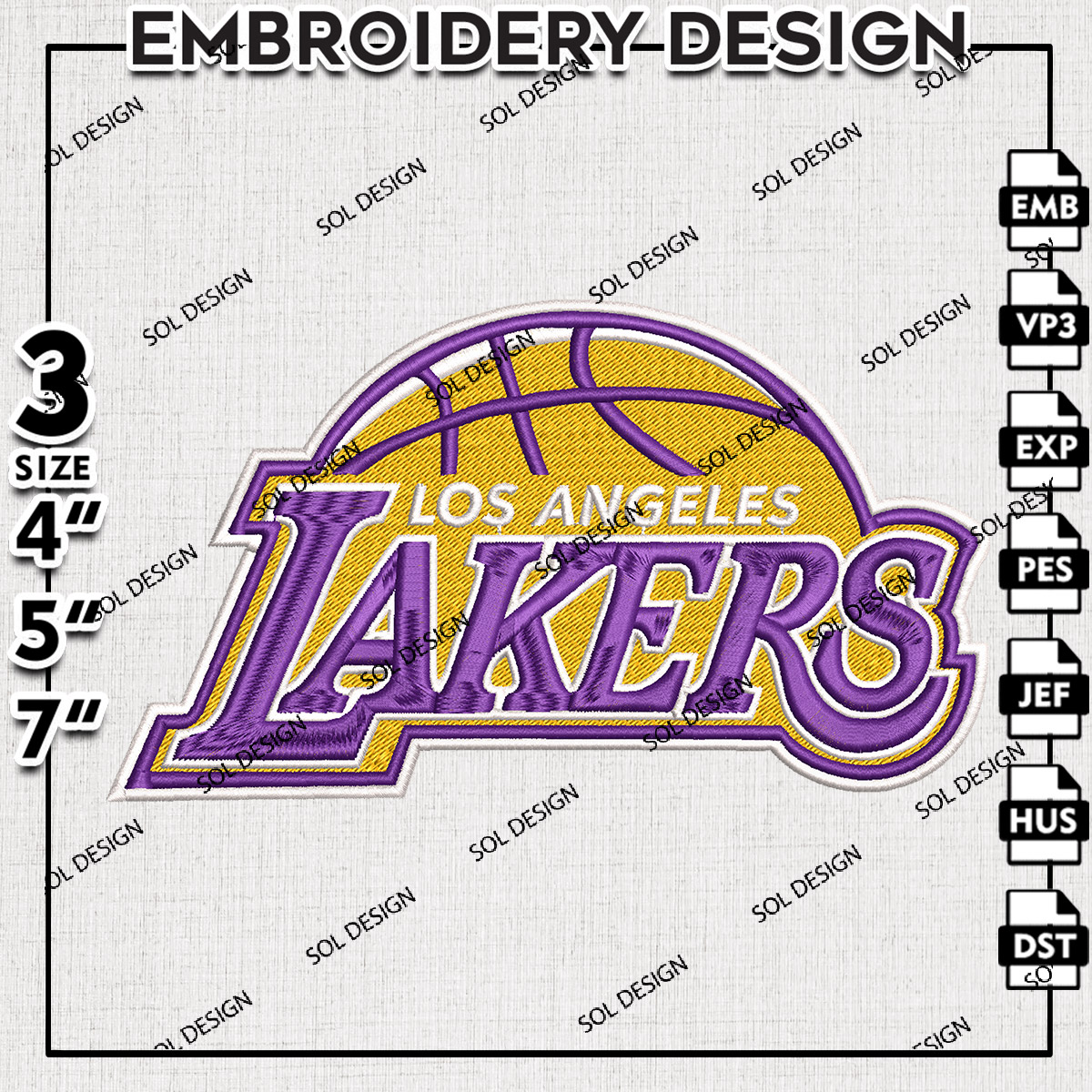 Los Angeles Lakers Machine Embroidery Designs File , NBA Lak - Inspire ...