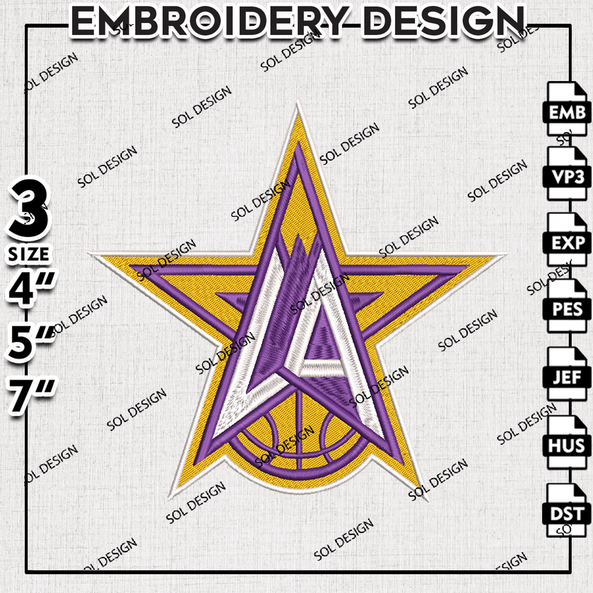 Los Angeles Lakers Machine Embroidery Designs File , NBA Lak - Inspire ...
