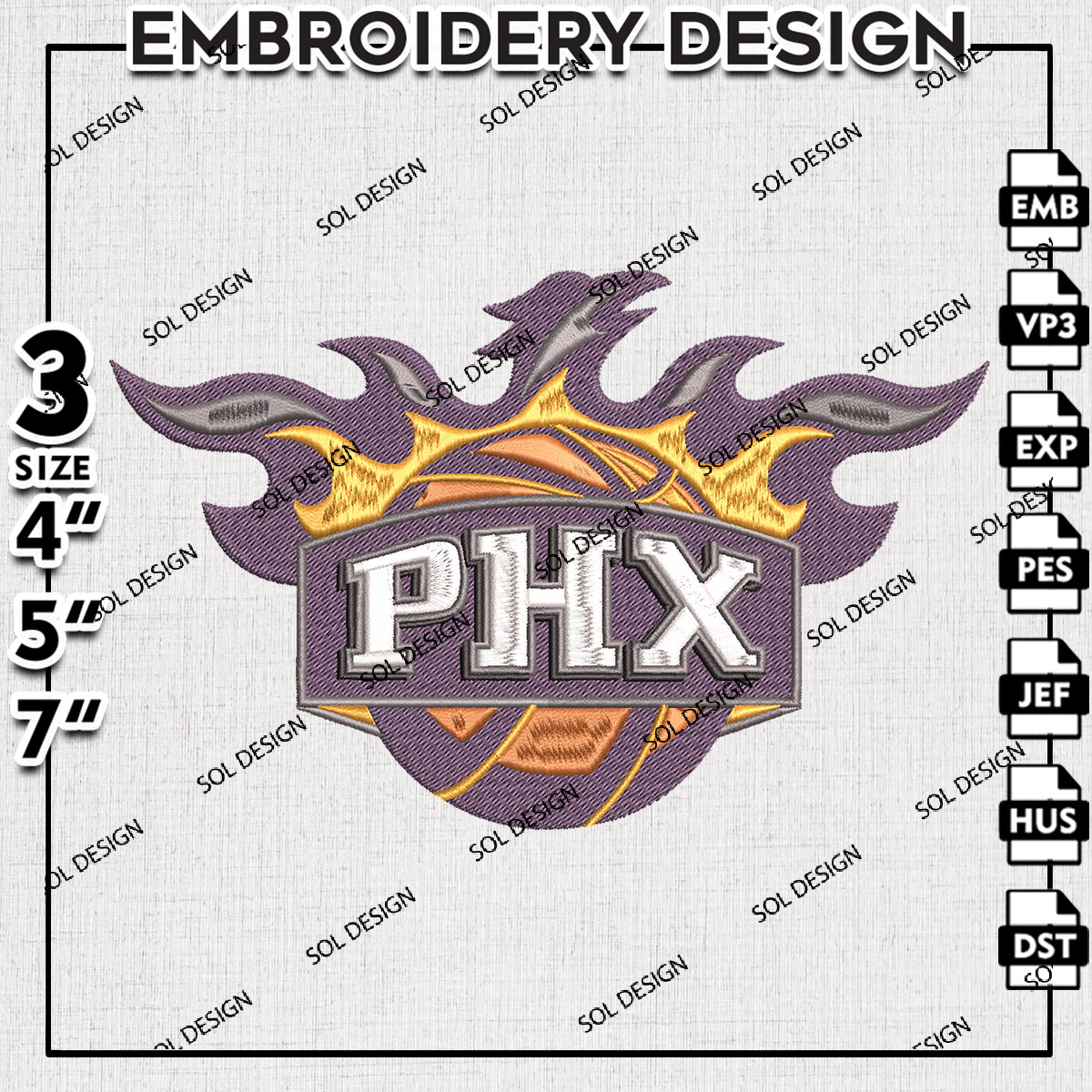 Phoenix Suns Machine Embroidery Designs, NBA Phoenix Suns Lo | Inspire ...