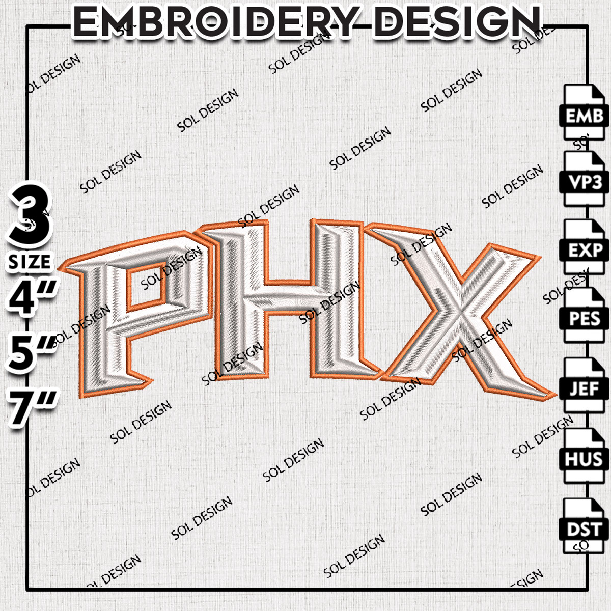NBA Phoenix Suns Wordmark Embroidery Designs, NBA Embroidery | Inspire ...