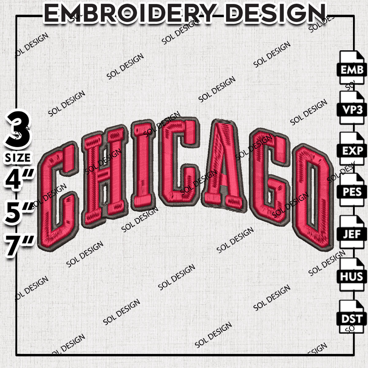 Chicago Bulls Wordmark Logo Embroidery Designs, NBA Machine - Inspire ...