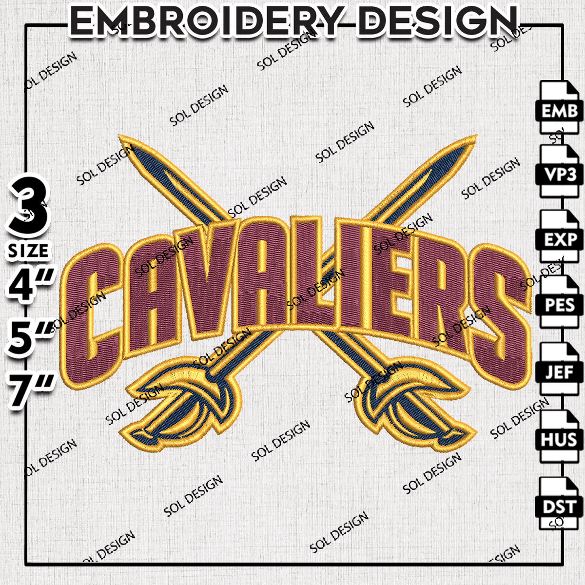 NBA Cleveland Cavaliers Wordmark Embroidery Designs, NBA Emb - Inspire ...