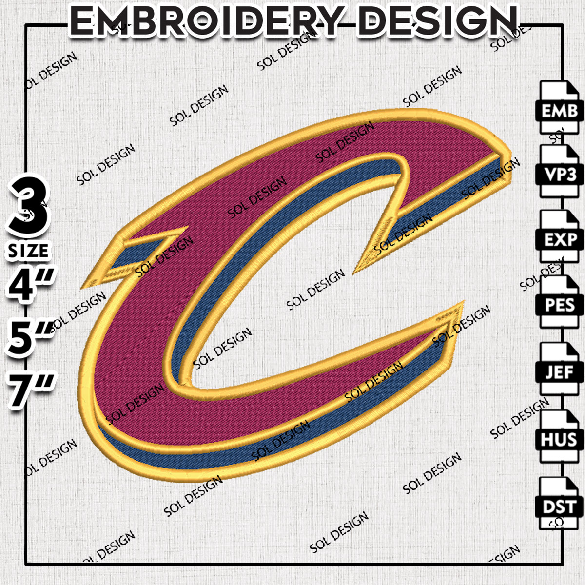 NBA Cleveland Cavaliers Logo Embroidery Designs, NBA Logo Em | Inspire ...