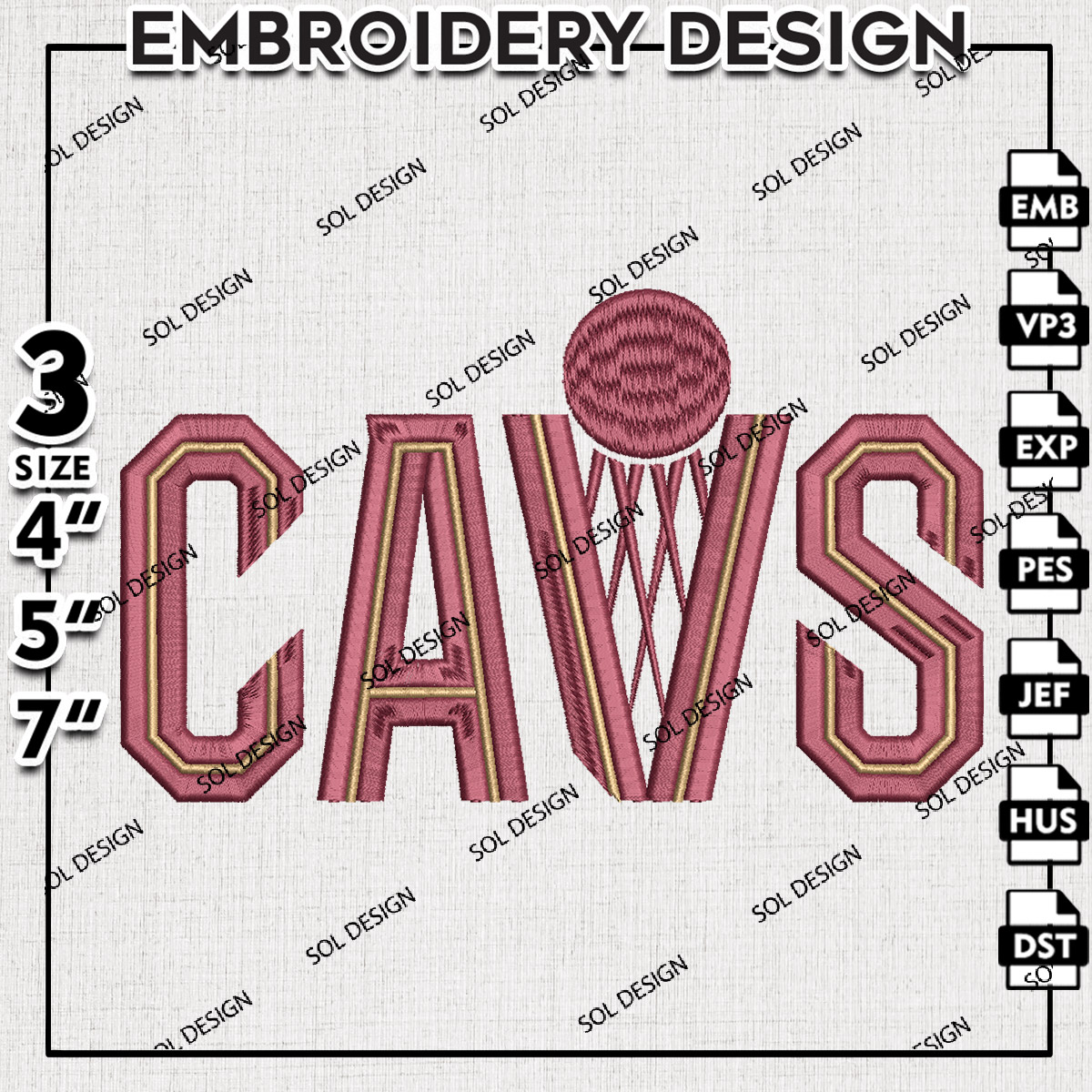 NBA Cleveland Cavaliers Embroidery Designs, NBA Logo Embroid | Inspire ...