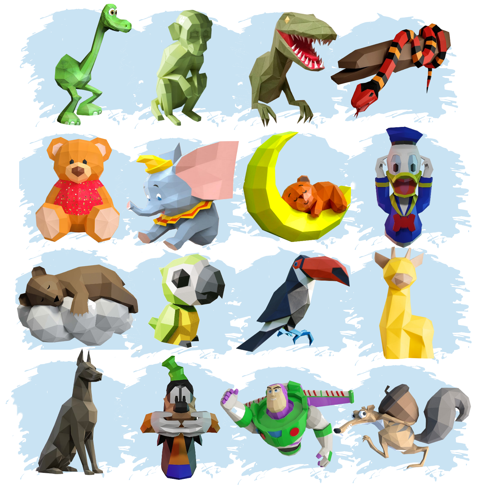 PaperCraft 3D Animals 16 Models Digital Template, Origami, P | Inspire ...