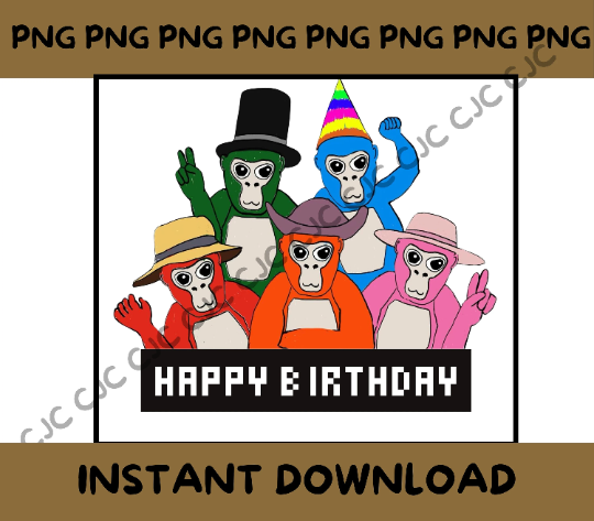 Gorilla Tag PNG Image Fan Art Digital Download, Happy Birthd | Inspire ...