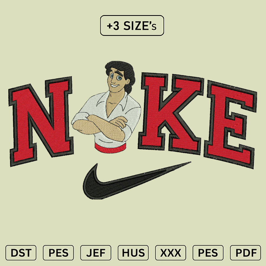 Nike Prince Eric Embroidery Design Files - DST PES JEF EXP - | Inspire ...