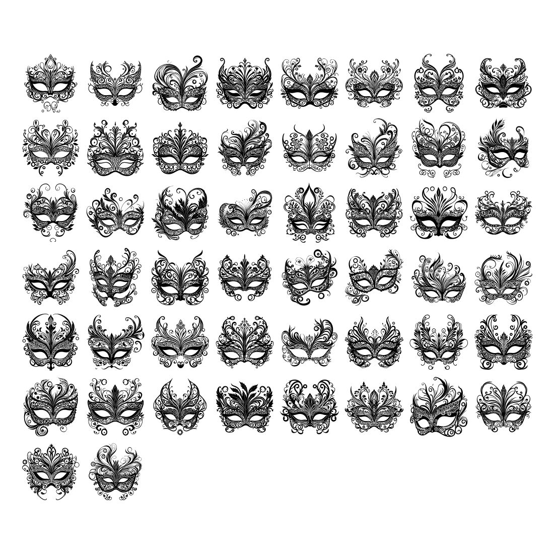 Elegant Carnival Mask Element Black | Inspire Uplift