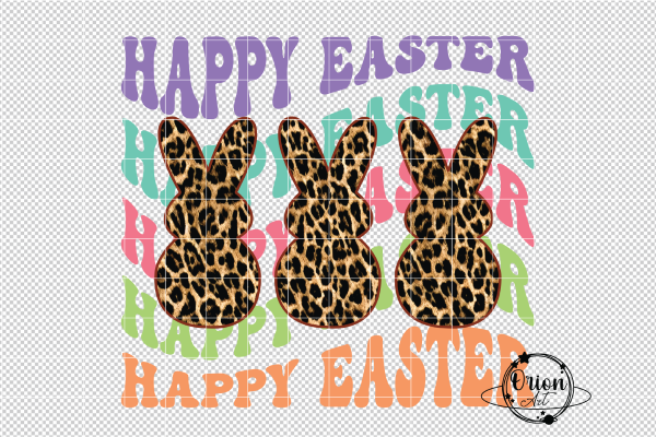Happy Easter Leopard Bunny PNG Sublimation Design | Inspire Uplift