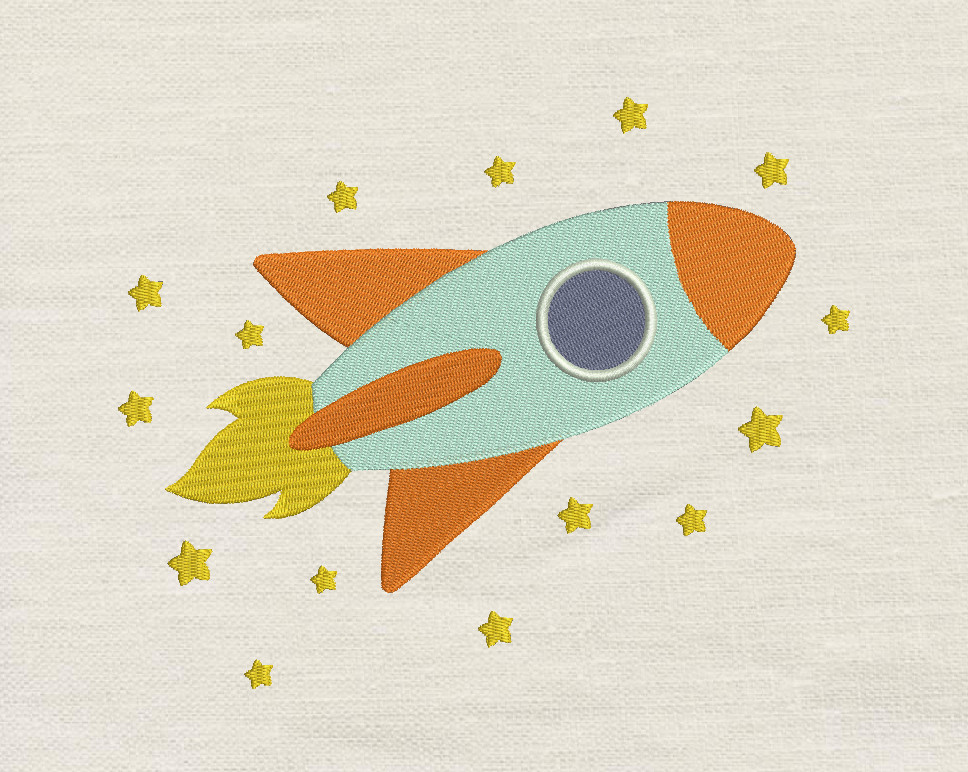 Space Ship embroidery design 3 Sizes-INSTANT D0WNL0AD | Inspire Uplift
