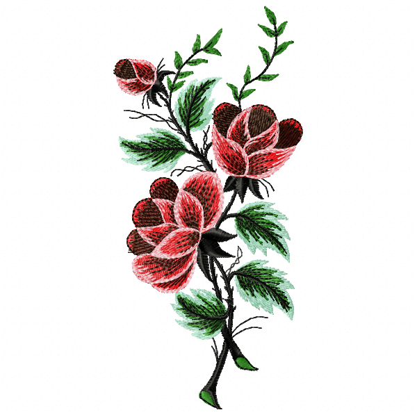 Rose red embroidery design -INSTANT D0WNL0AD | Inspire Uplift