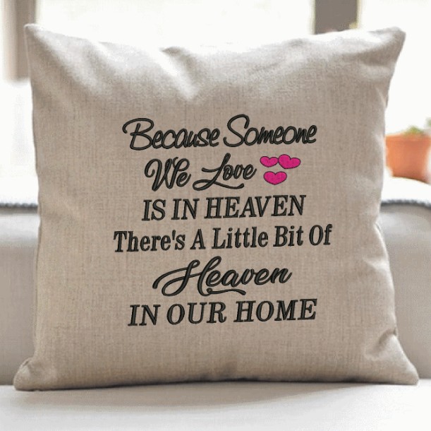 Because Someone embroidery design 5 Sizes reading pillow | Inspire Uplift