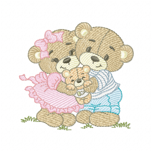 Bear family embroidery design -INSTANT D0WNL0AD | Inspire Uplift