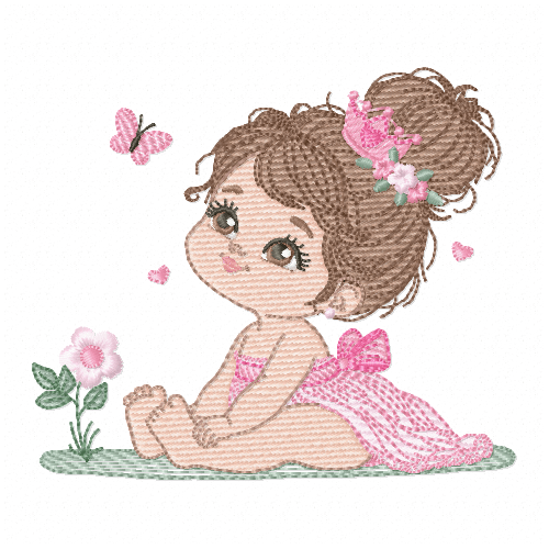 Little girl embroidery design -INSTANT D0WNL0AD | Inspire Uplift