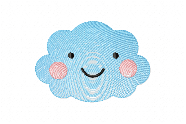 Cloud Embroidery design 3 Sizes -INSTANT D0WNL0AD 2 | Inspire Uplift