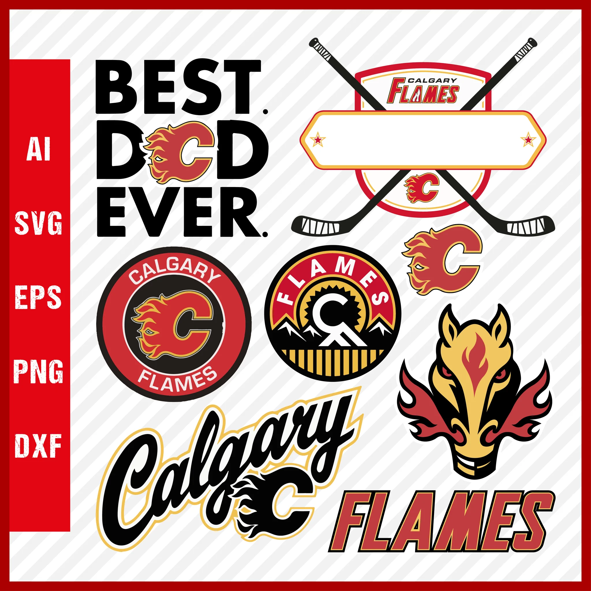 Calgary Flames SVG Files - Flames Logo SVG - Calgary Flames - Inspire ...