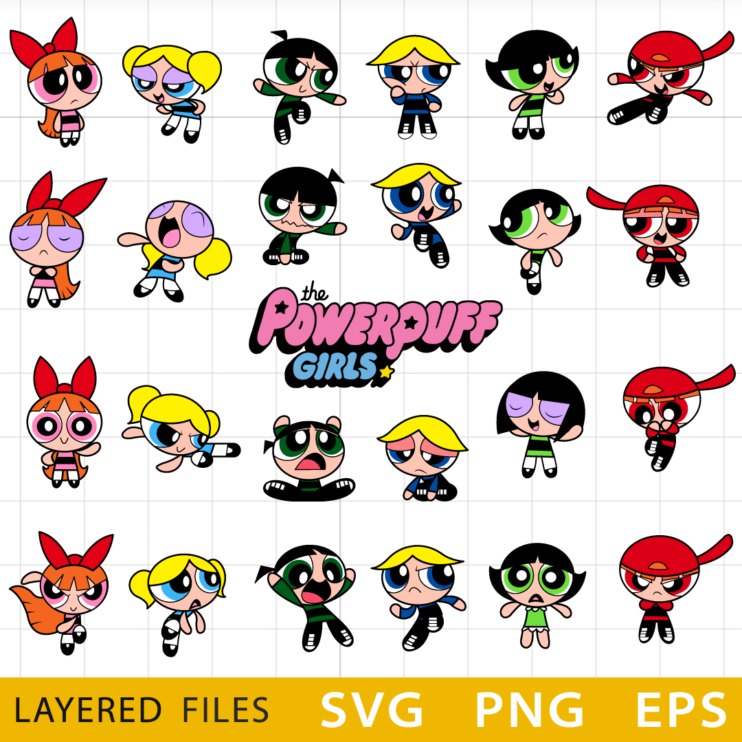 Powerpuff girls Layered SVG, Powerpuff Cricut file, Powerpuf - Inspire ...