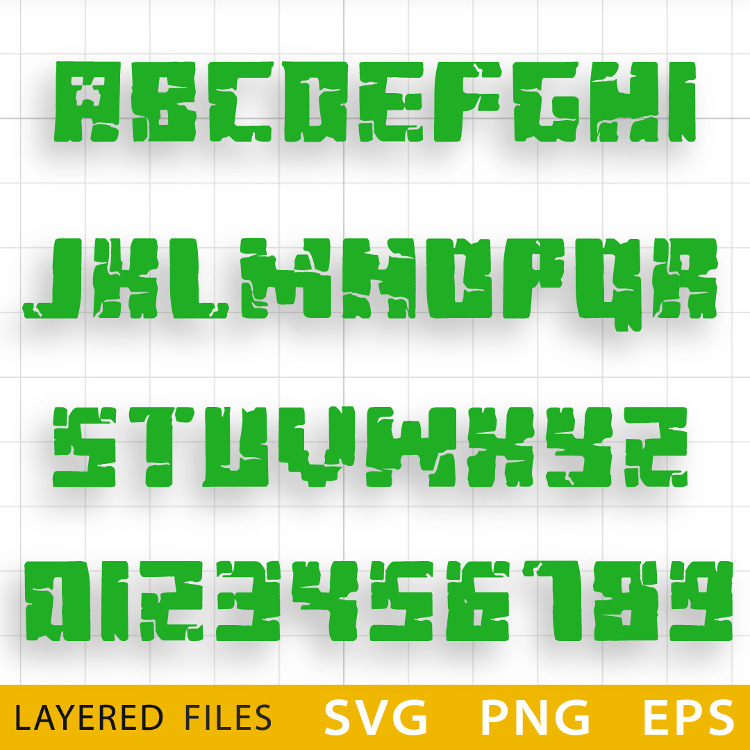 Minecraft Alphabet Layered SVG, Minecraft Font Cricut, Print - Inspire ...