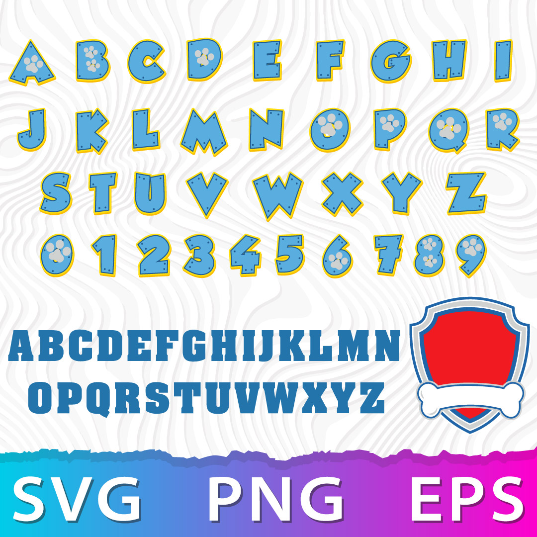 Layered Paw Patrol Alphabet SVG - Inspire Uplift