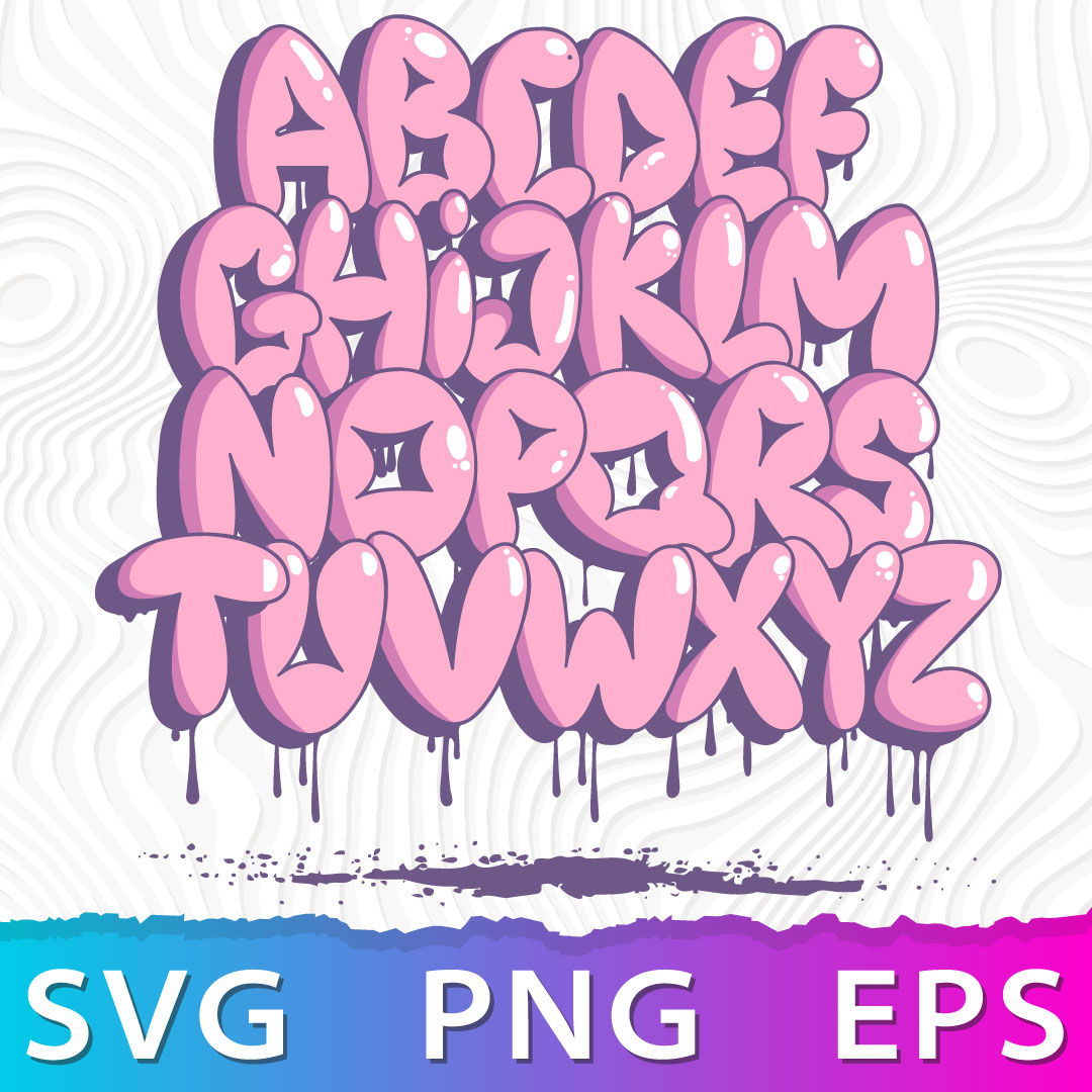 Graffiti Alphabet Bubble SVG, Bubble Letters SVG, Cricut Gra - Inspire ...
