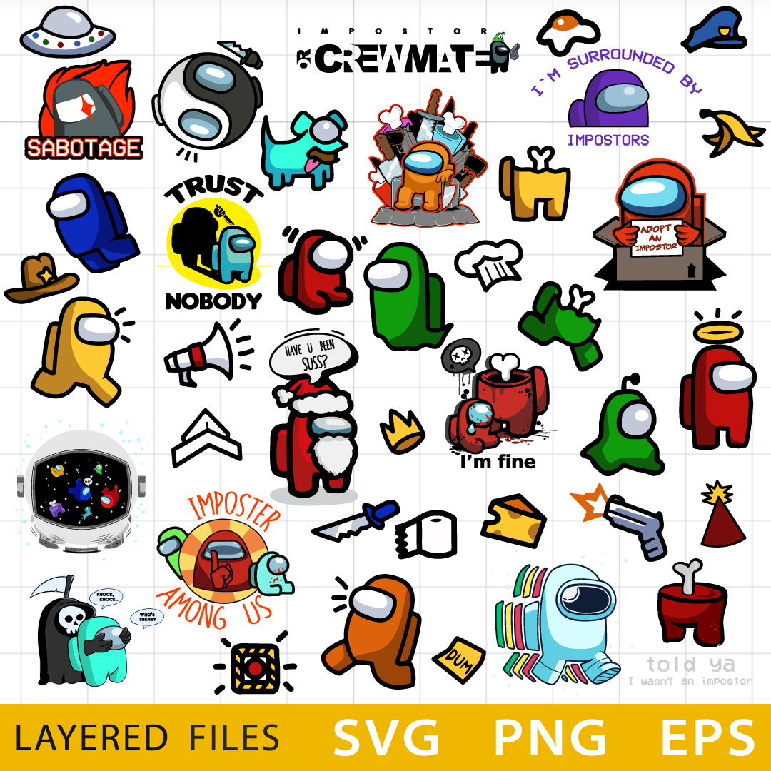 Among Us SVG, Bundle Layered SVG, Cricut files, Cut files, L - Inspire ...