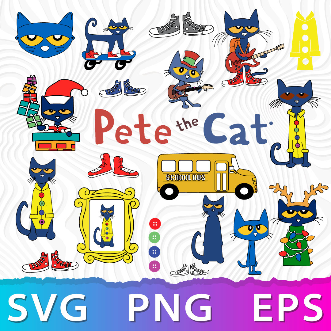 Pete The Cat SVG, Pete The Cat Bundle, Pete The Cat PNG, Pet - Inspire ...