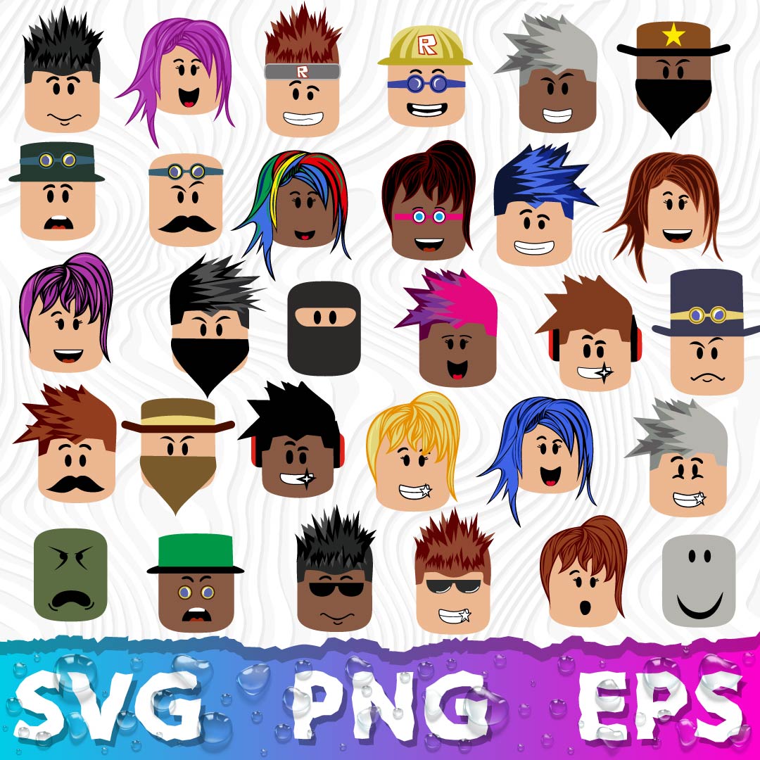 Roblox Face SVG, Roblox Face Decal, Roblox Man Face Transpar | Inspire ...