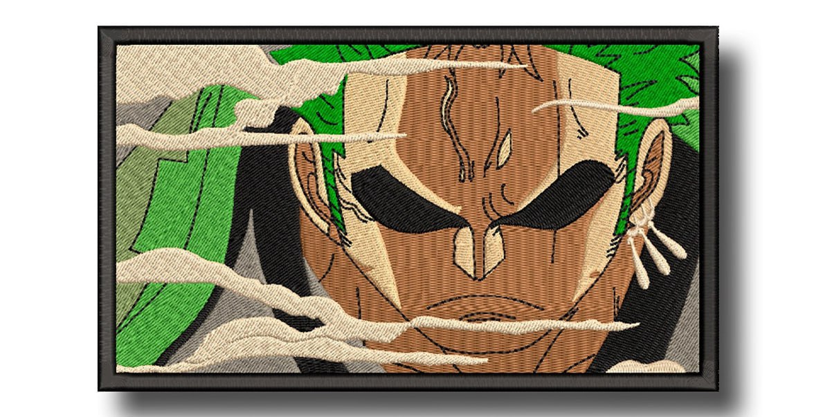 ZORO ONE PIECE ANGRY : The digitized design is then stitche | Inspire ...