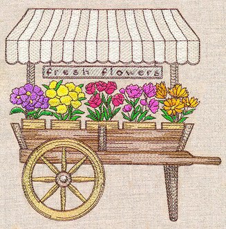 Flower cart : Embroidery Design, Haddonfield EST Embroidery | Inspire ...