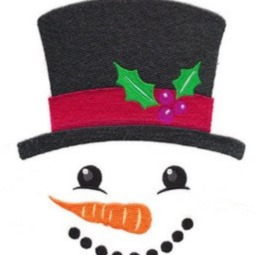Festive Snowman Face Embroidery Designs , Anime Embroidery D | Inspire ...