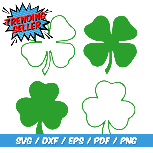 Shamrock Svg Bundle, Four Leaf Clover Png Bundle, St Patrick | Inspire ...
