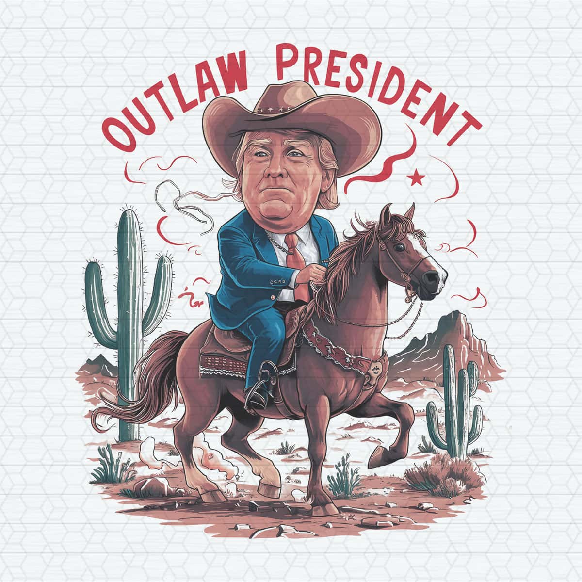 Outlaw President Cowboy Trump PNG | Inspire Uplift