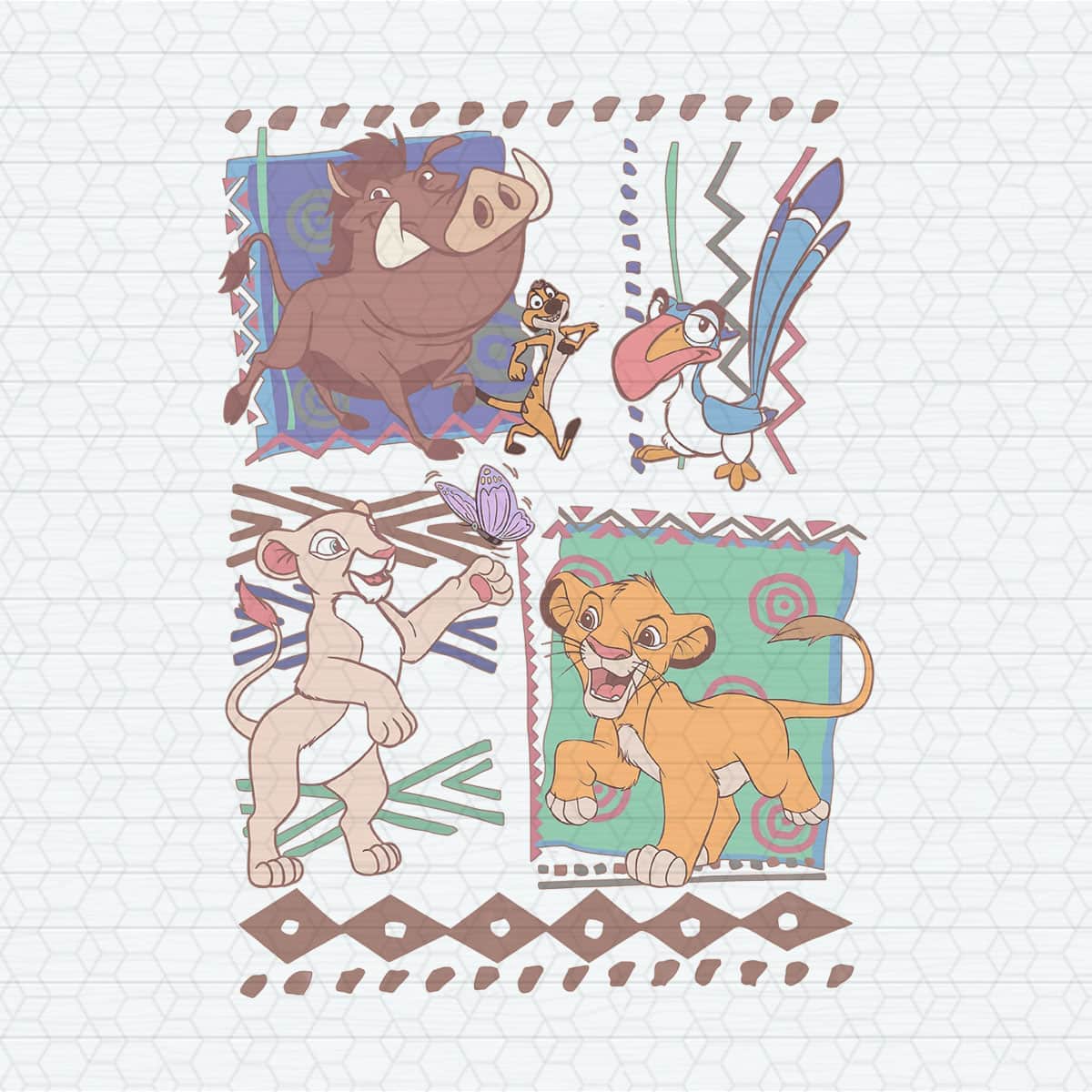 Retro 90s Disney Lion King Simba And Timon PNG - Inspire Uplift