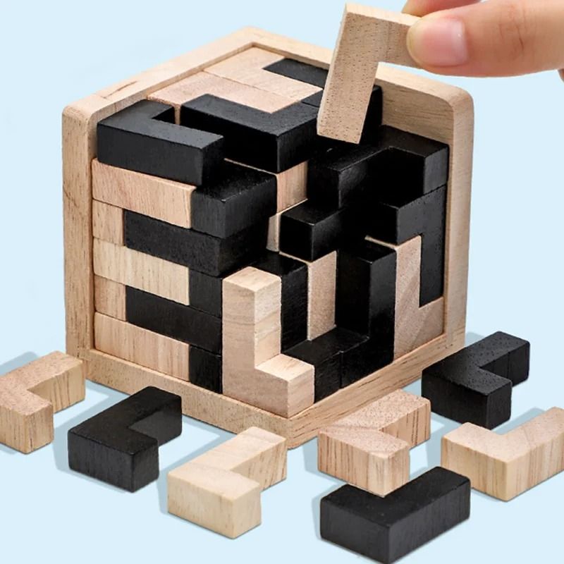 3D Cube Puzzle Luban – Educational Wooden IQ Toy for Kids | Inspire Uplift