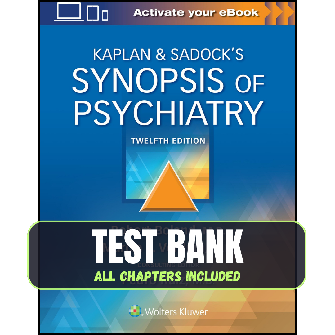 Test Bank Kaplan AND SADOCK's Boland Synopsis of Psychiatry | Inspire ...