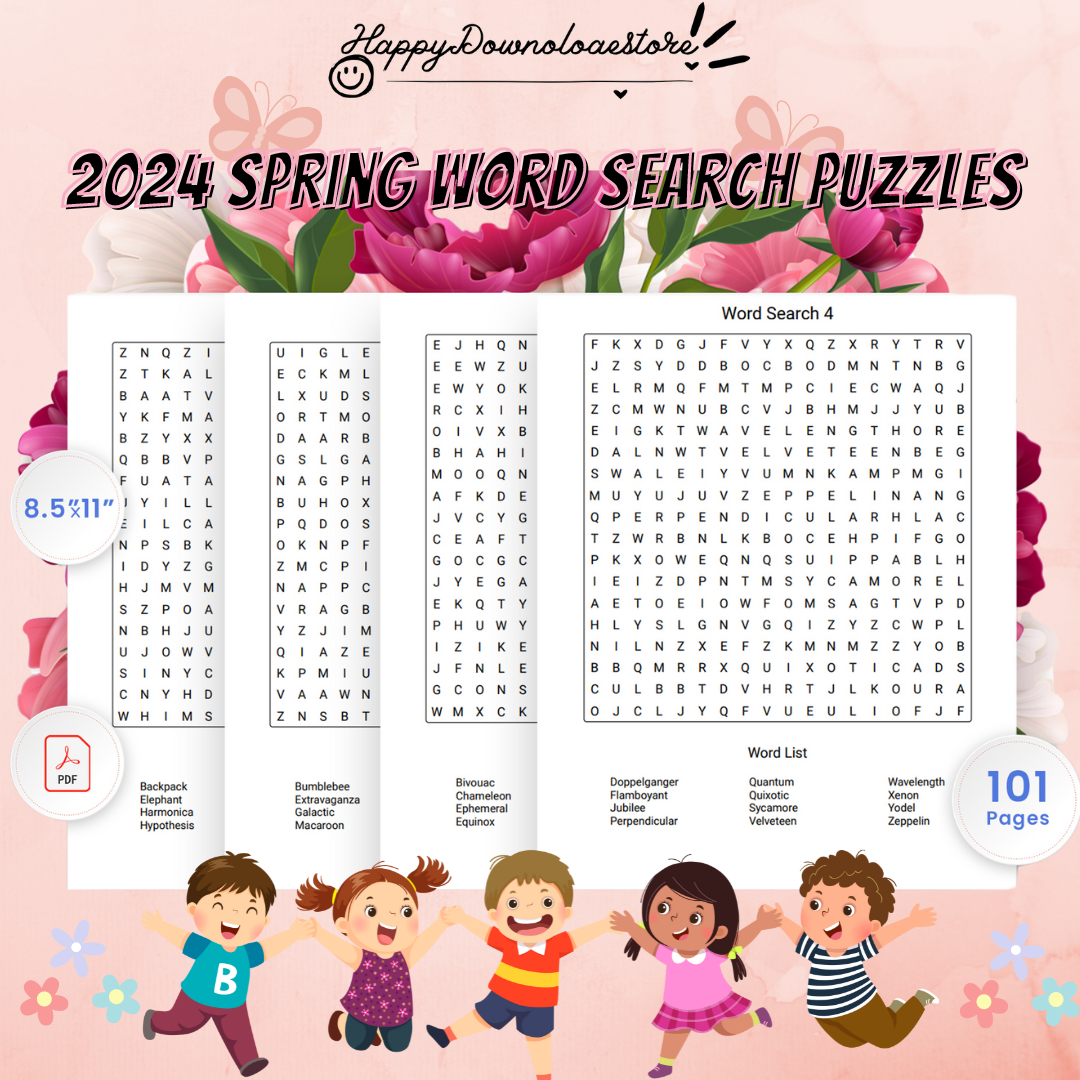 2024 Spring Word Search Puzzles Book Graphic | Inspire Uplift