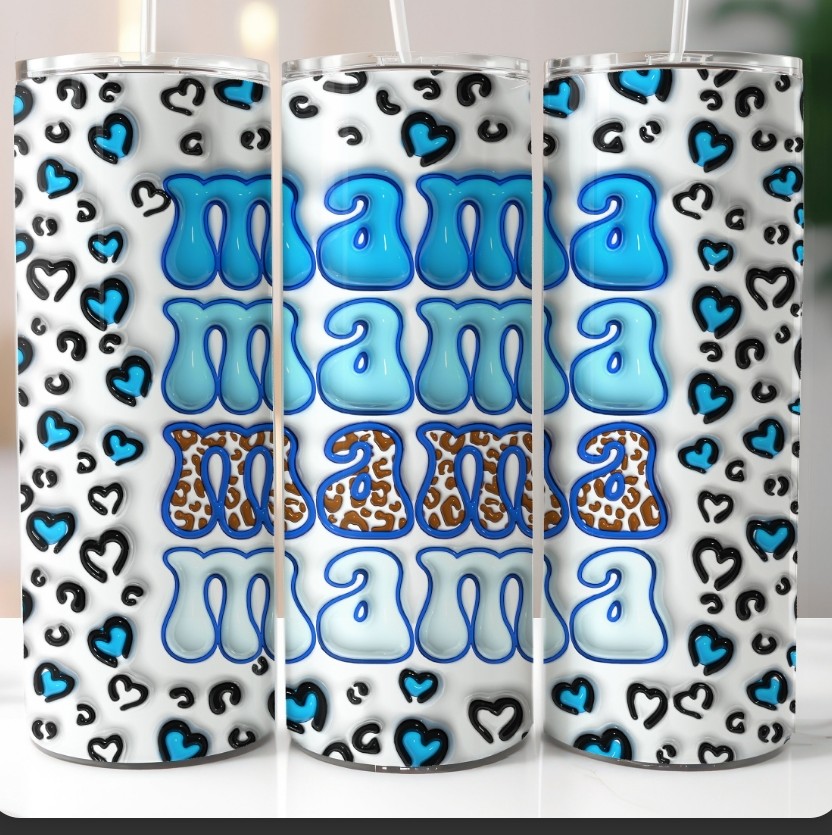 Mama Blue Leopard Tumbler | Inspire Uplift