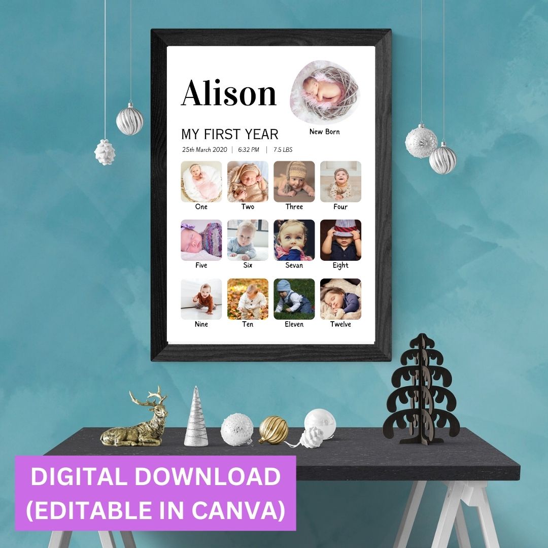 EDITABLE milestone birthday sign, printable baby's first yea | Inspire ...