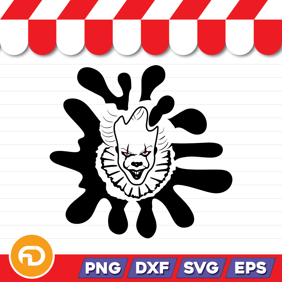 Spooky IT Clown SVG, PNG, EPS, DXF Digital Download | Inspire Uplift