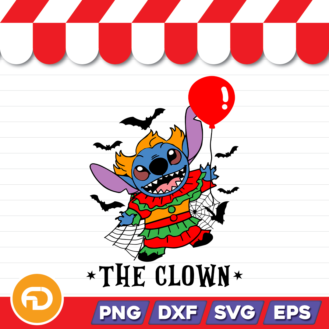 Stitch The Clown SVG, PNG, EPS, DXF Digital Download | Inspire Uplift