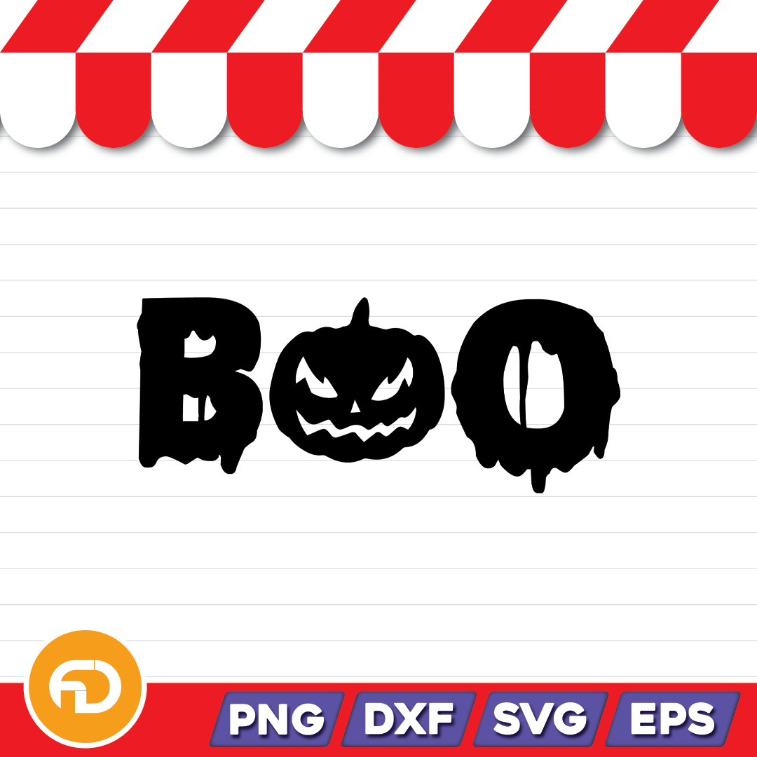 Boo Pumpkin SVG, PNG, EPS, DXF Digital Download | Inspire Uplift