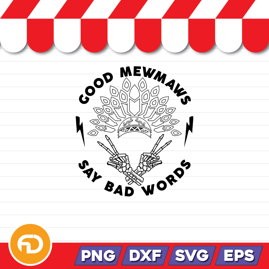 Good Mewmaws Say Bad Words Skull Hand-04 Svg, Png, Eps, Dxf | Inspire ...