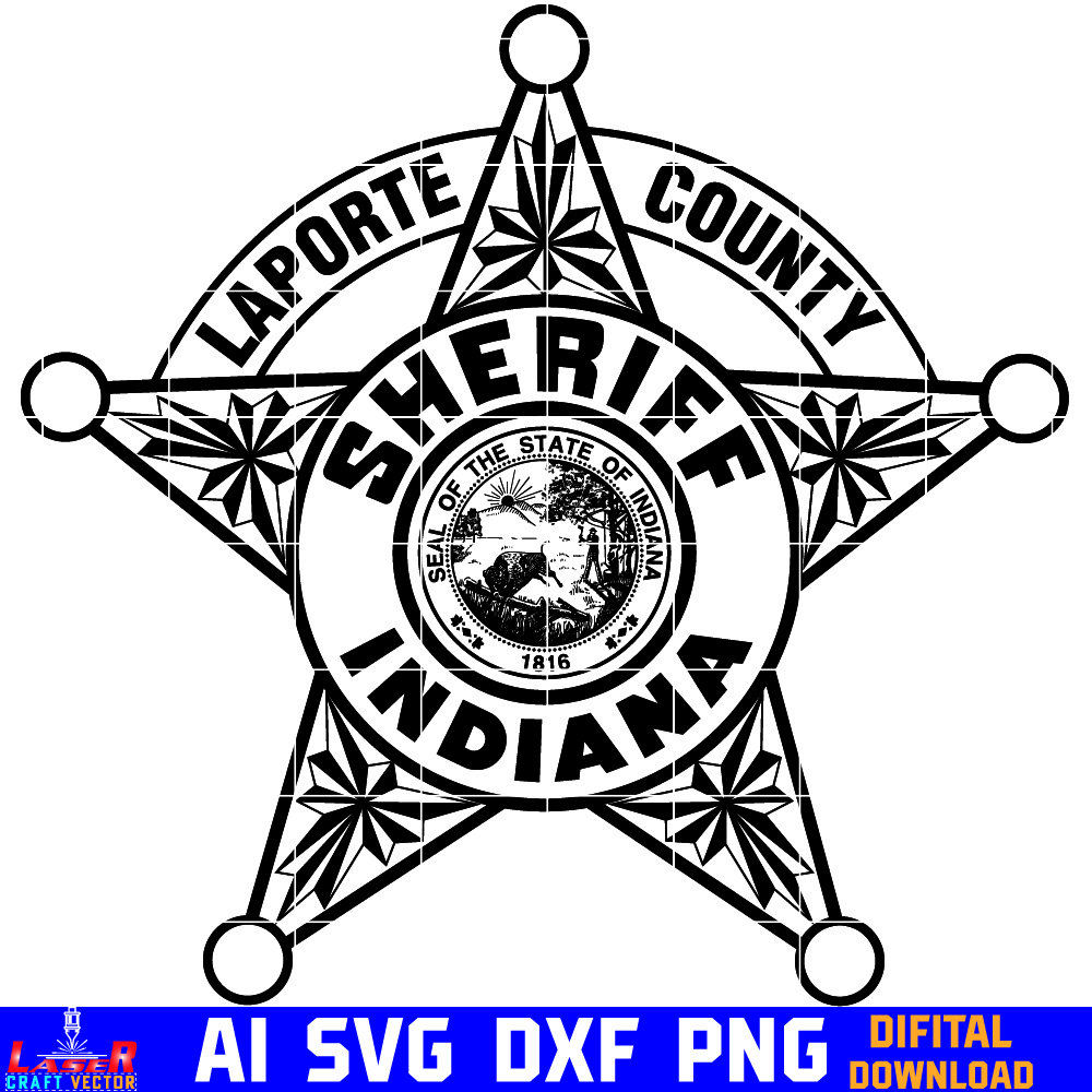 laporte county sheriff indiana Badge for laser engraving vec | Inspire ...