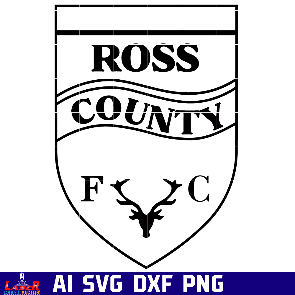 Ross county f c logo Ai,svg,dxf,vector,CNC,laser engracing | Inspire Uplift