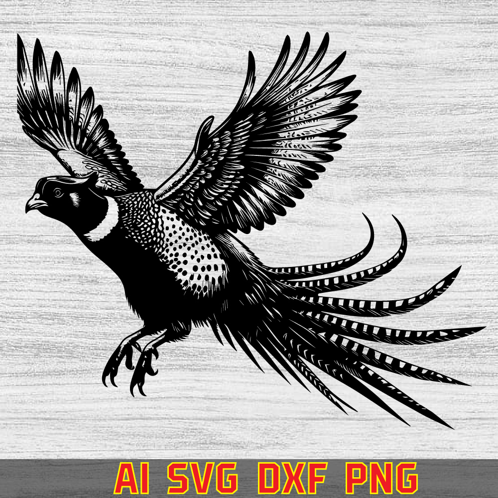 Pheasant SVG design, Ai,svg,dxf,for laser engraving | Inspire Uplift
