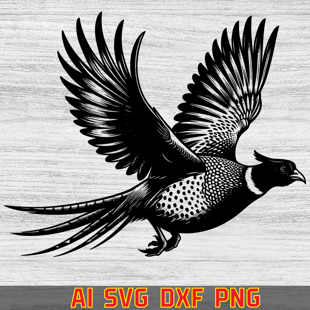 Pheasant SVG design, Ai,svg,dxf, vector for laser engraving | Inspire ...