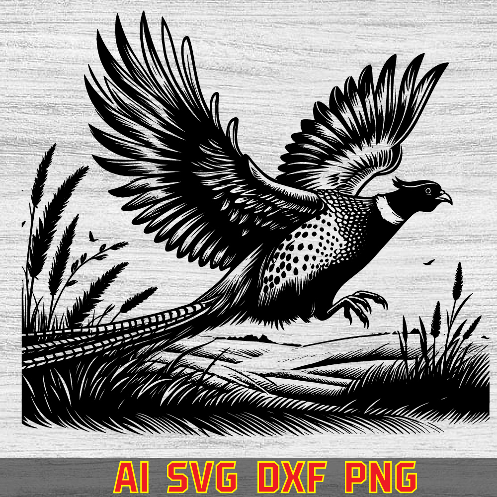Pheasant SVG Designe Digital file ,Ai,Svg dxf | Inspire Uplift