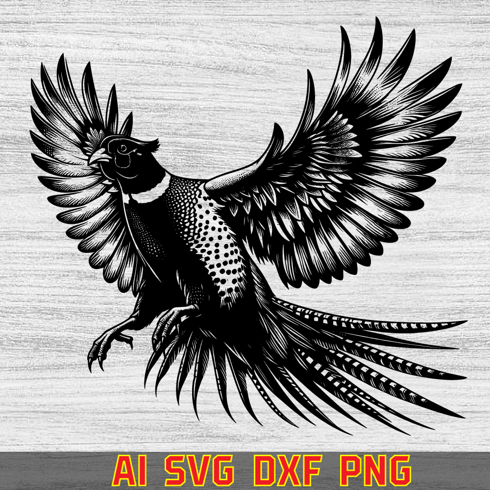 Pheasant Svg vector Design Ai,svg,Dxf File | Inspire Uplift