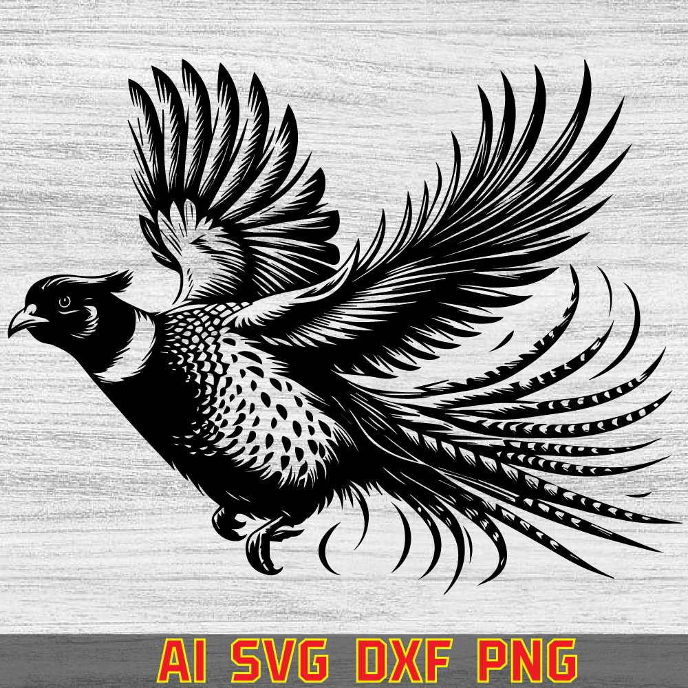 Pheasant vector Line Art Ai svg,dxf file | Inspire Uplift